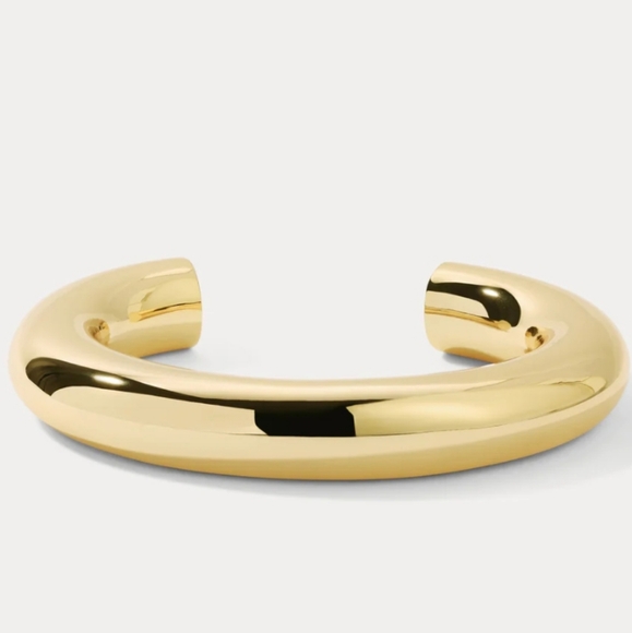 Lili Claspe | Jewelry | Large Sloane Hollow Cuff Bracelet 4k Gold Plated New | Poshmark